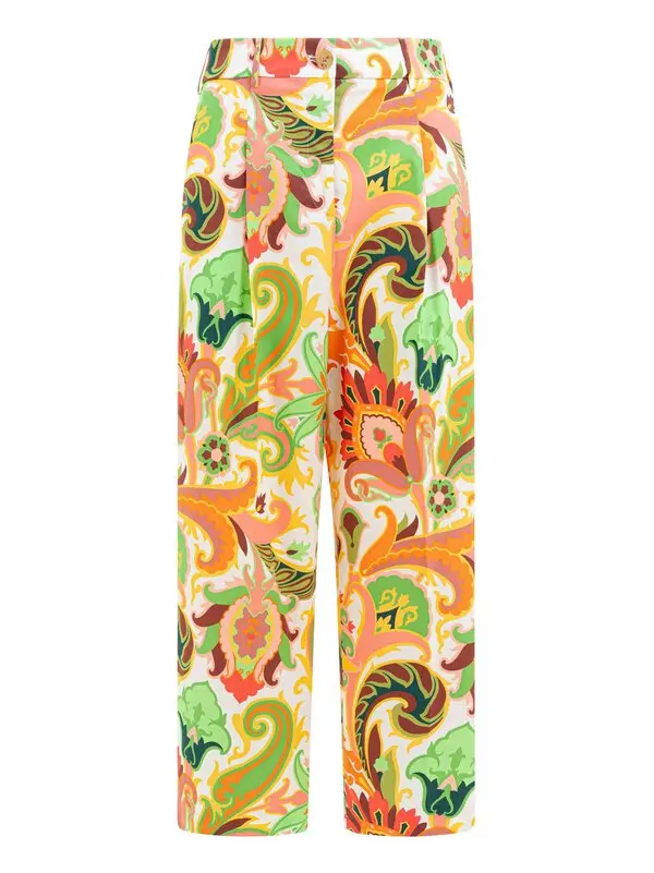 Etro Printed Trousers - Green