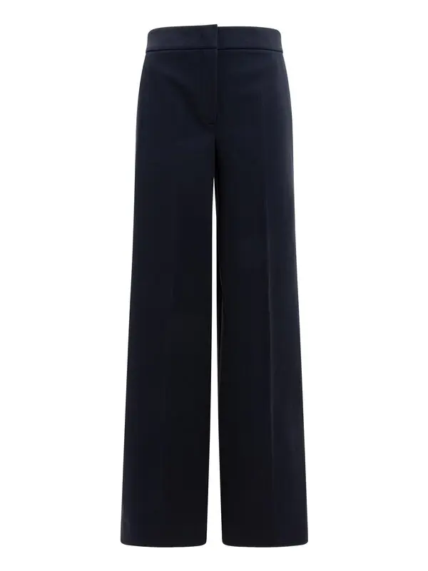 Max Mara Straight-leg Technical Cotton Jersey Trousers - Blue