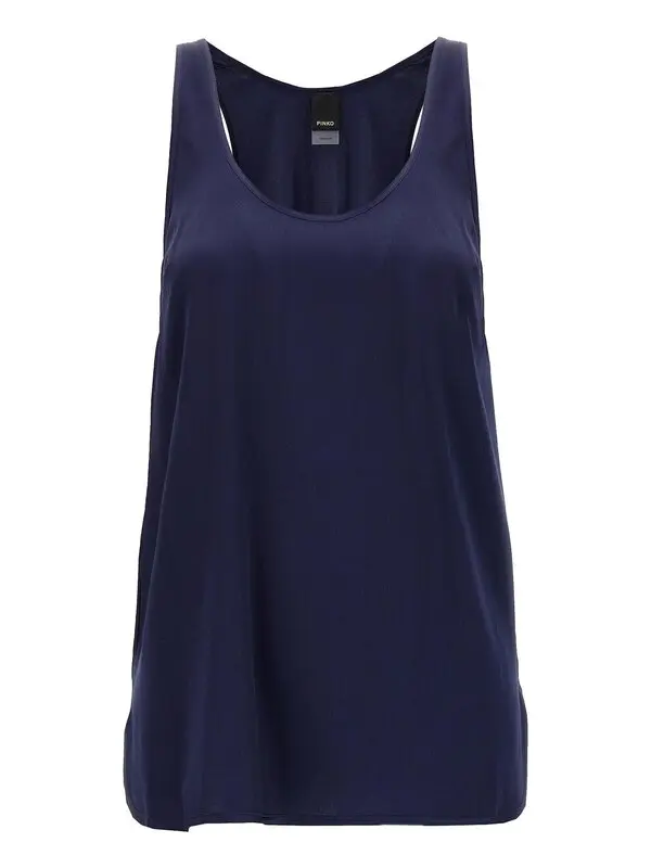 Pinko Crazy' Silk Tank Top - Blue