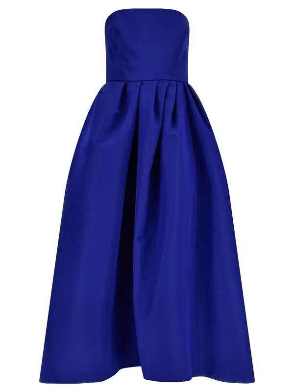 Carolina Herrera Off-the-shoulder Silk Faille Midi Dress - Blue