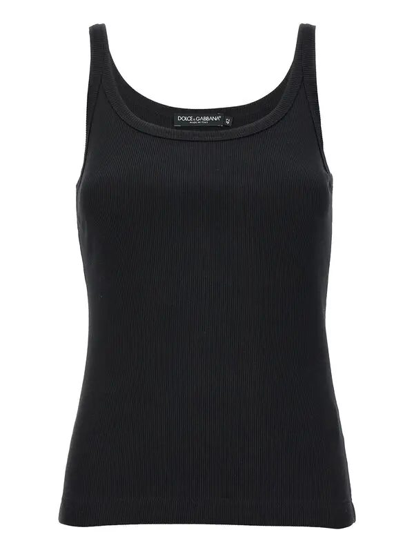 Dolce & Gabbana Ribbed Tank Top - Black