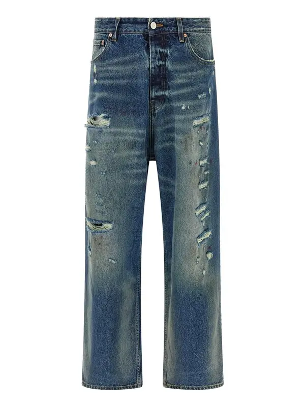 Vetements Distressed Baggy Jeans - Blue