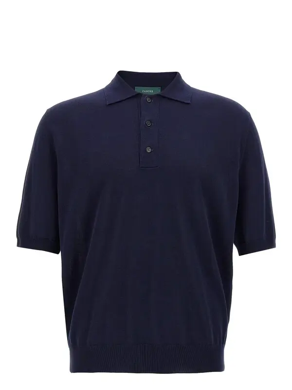 ZANONE Cotton Polo Shirt - Blue