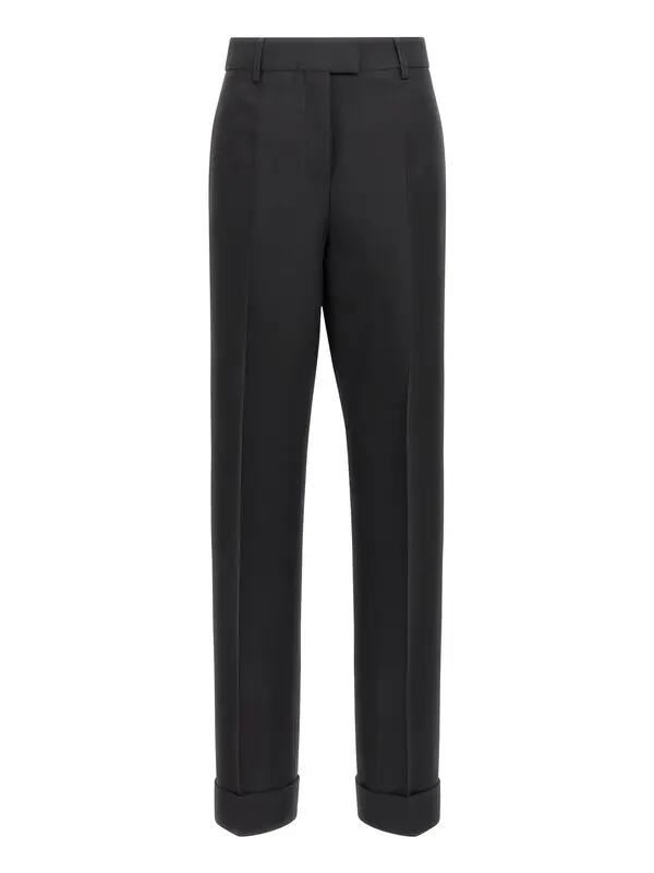 FERRAGAMO Stretched Pleated Trousers - Black
