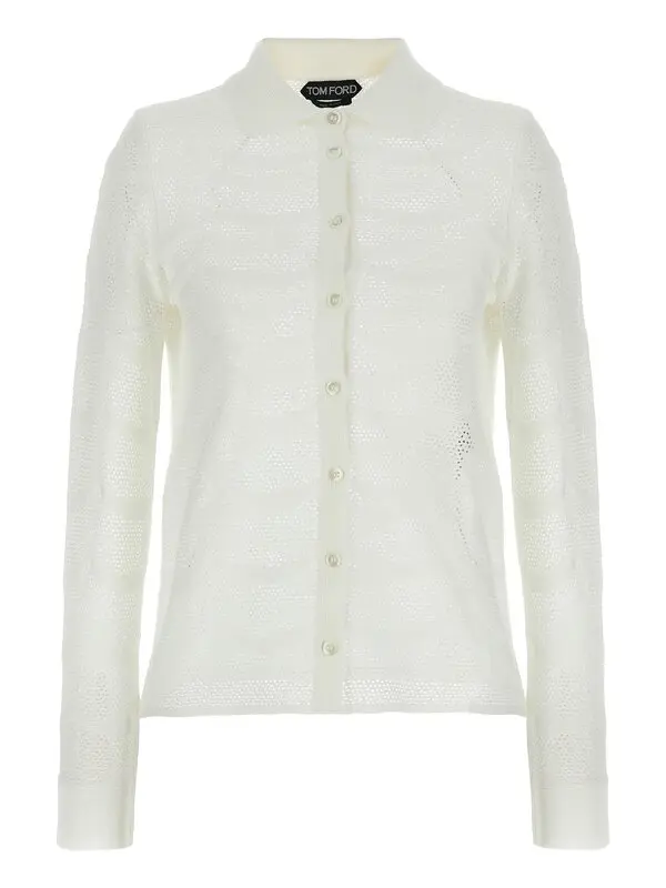 TOM FORD Openwork Cardigan - White