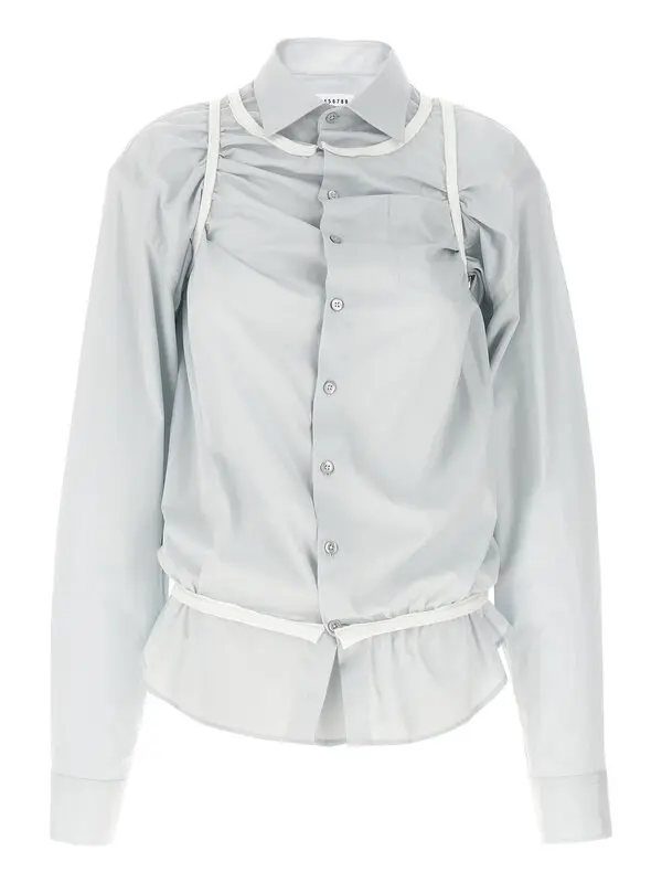 MAISON MARGIELA Layered Cotton Shirt - Light Blue