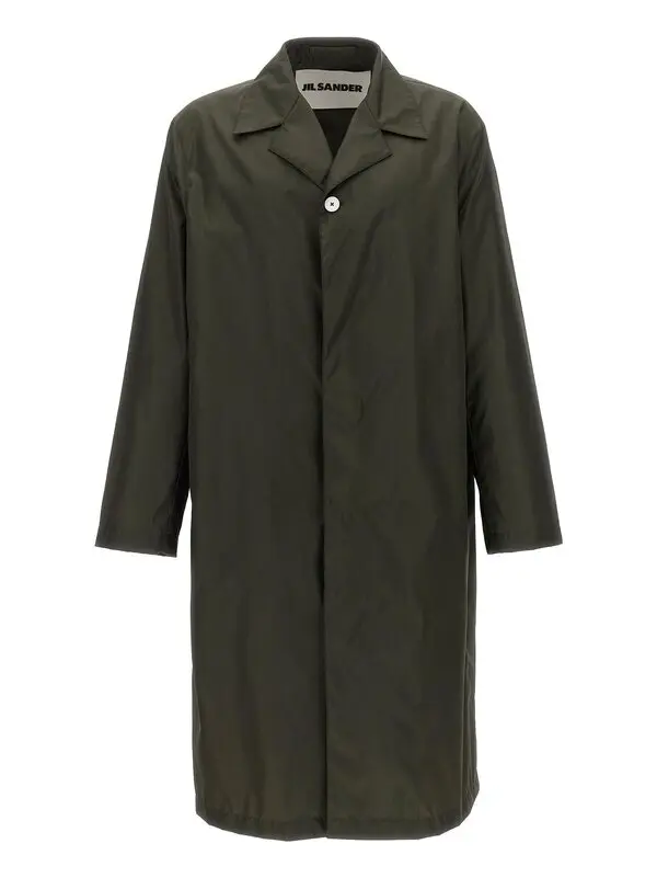 JIL SANDER Single-breasted Trench Coat - Green