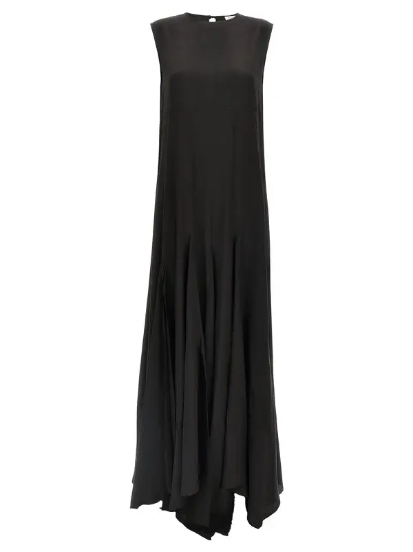 DI.LA3 PARI' Di.la3 Pari Spicchi Crepe De Chine Dress - Black