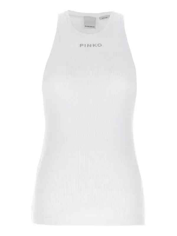 Pinko Distinto Ribbed Top - White