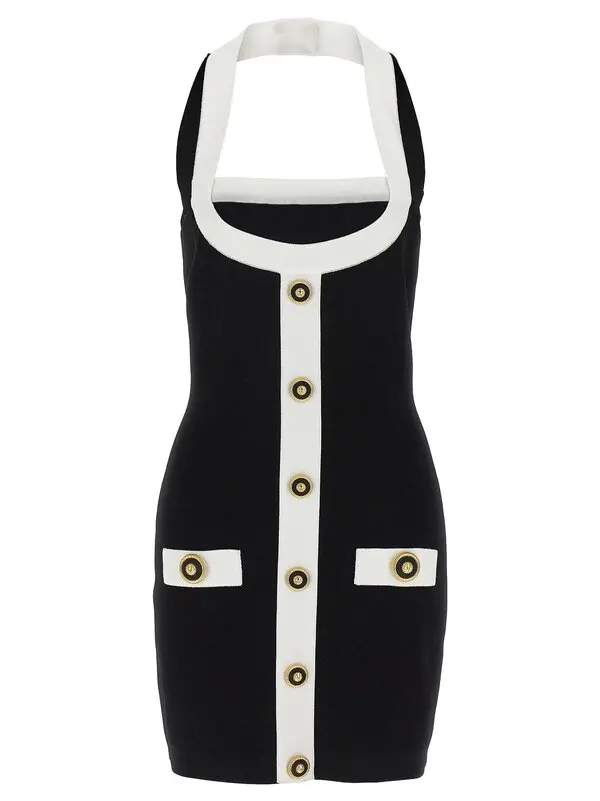 Balmain Filo Leone Catena' Dress - White/black