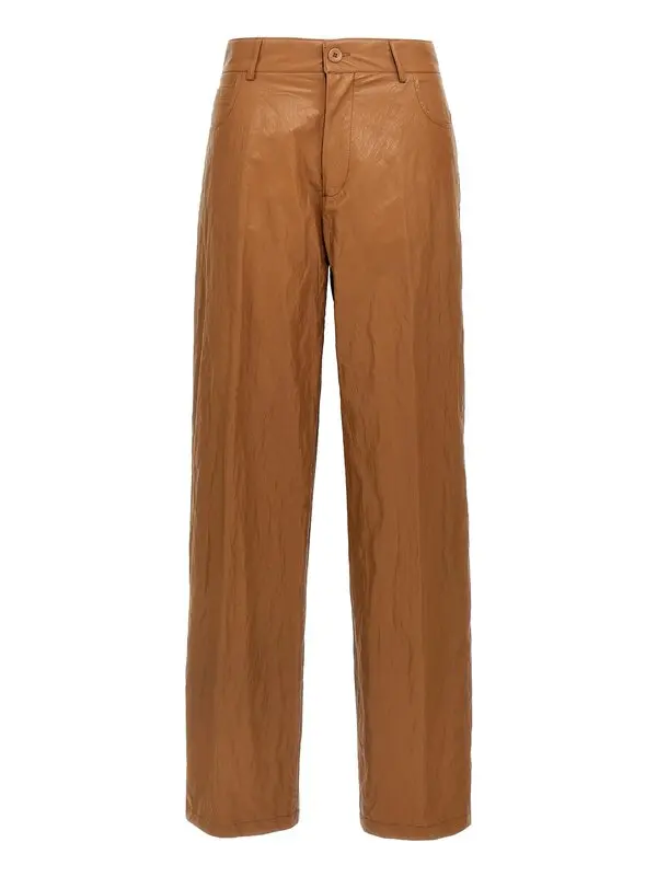 NUDE Leather-effect Trousers - Brown
