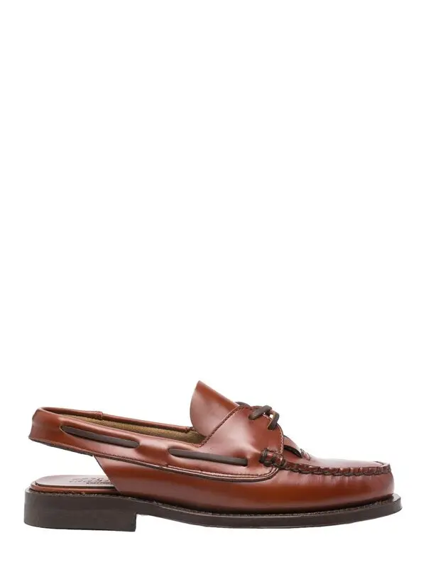 Hereu Saler Leather Slingback Loafers - Leather Brown