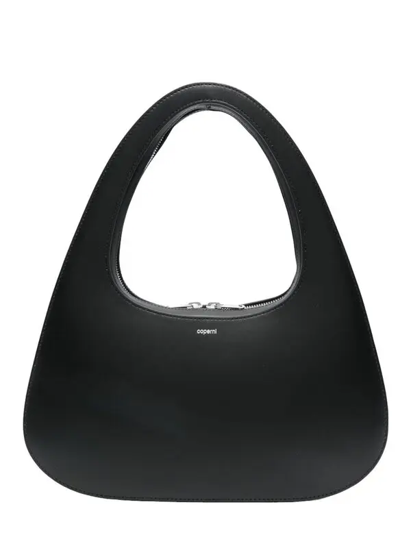 Coperni Swipe Baguette Leather Shoulder Bag - Black
