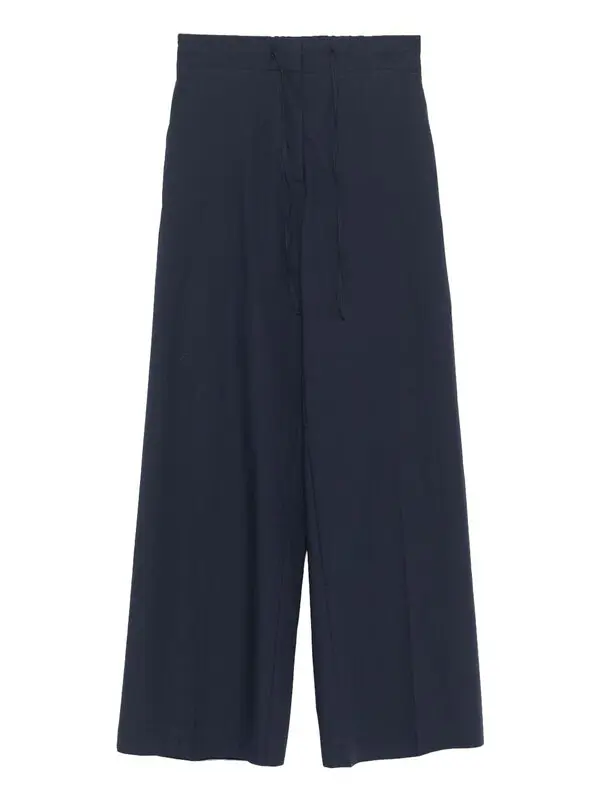 PAROSH Cotton Wide-leg Trousers - Blue
