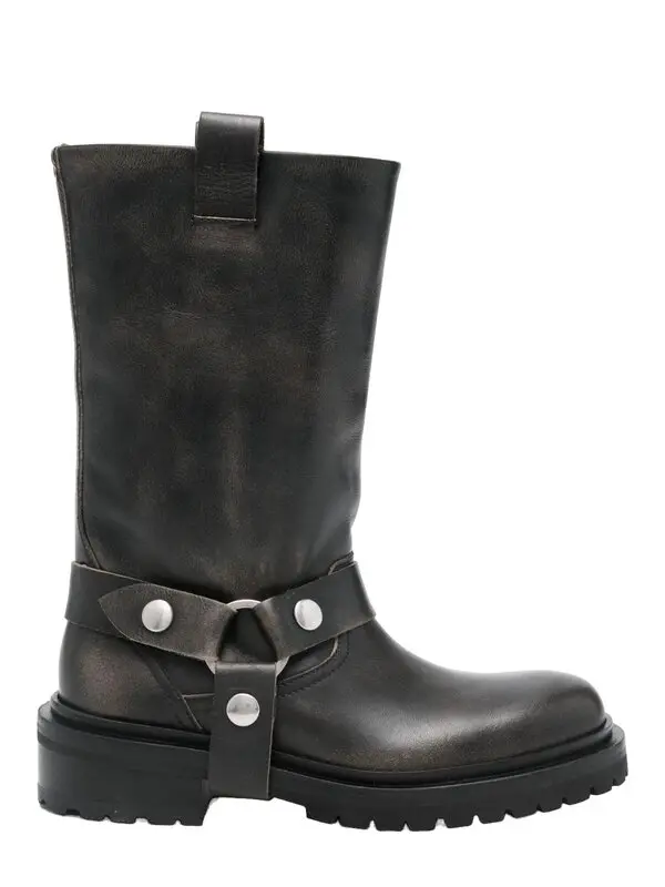 GOLDEN GOOSE Kurt Leather Boots - Black