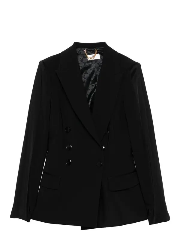 Elisabetta Franchi Double-breasted Jacket - Black