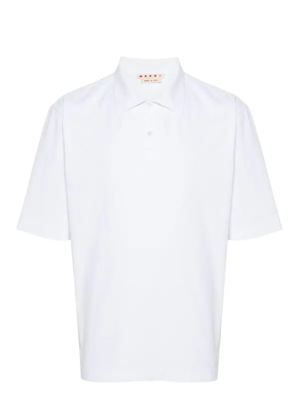 Marni Logo Cotton Polo Shirt - White