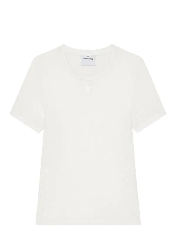 COURREGES Logo Cotton T-shirt - White