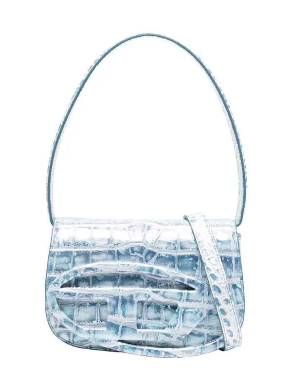 DIESEL® 1dr Leather Shoulder Bag - Clear Blue