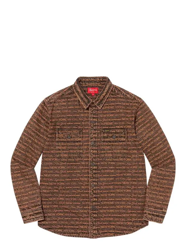 Supreme Multi Type Jacquard Denim Shirt - Brown