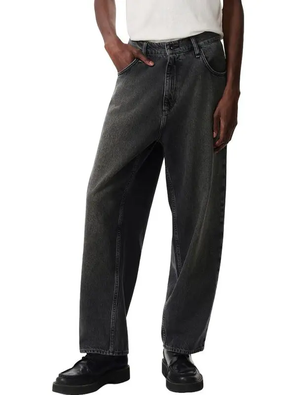 Rag & Bone Rb Baggy Authentic Rigid Straight Leg Jeans - Onyx