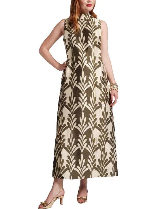 FRANCES VALENTINE Carlyle Maxi Dress - Oyster/olive