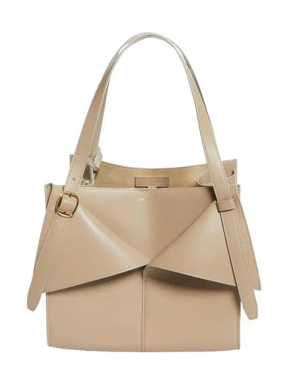 Coperni Medium Belt Cabas Leather Tote - Beige Taupe