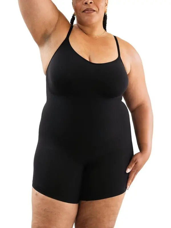PROCLAIM Mid-thigh Plant-based Shapewear Bodysuit - Black