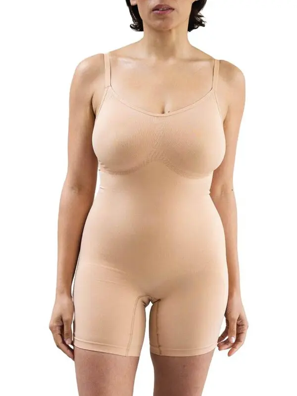 PROCLAIM Mid-thigh Plant-based Shapewear Bodysuit - Light Nude