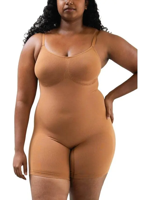 PROCLAIM Mid-thigh Plant-based Shapewear Bodysuit - Medium Nude
