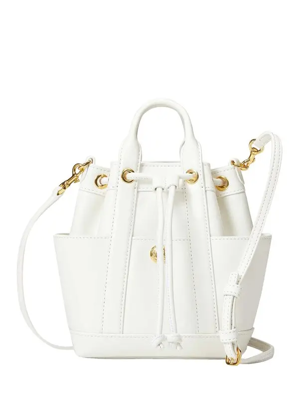 Veronica Beard Mini Goody Leather Bucket Bag - Off White