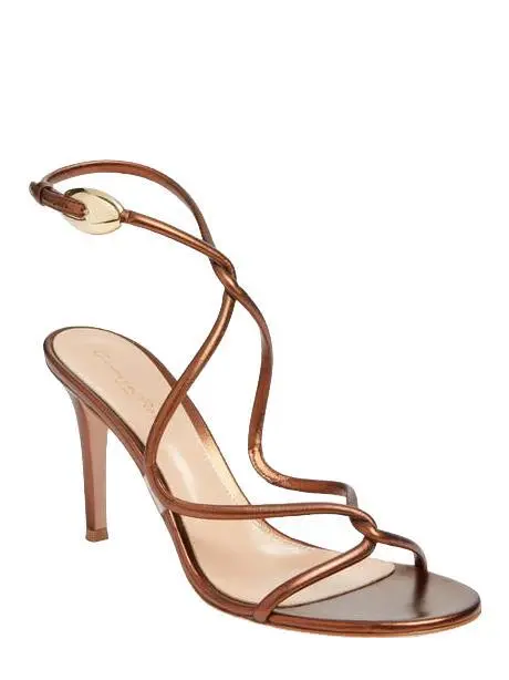 GIANVITO ROSSI Black Mamba Sandal - Chocolate