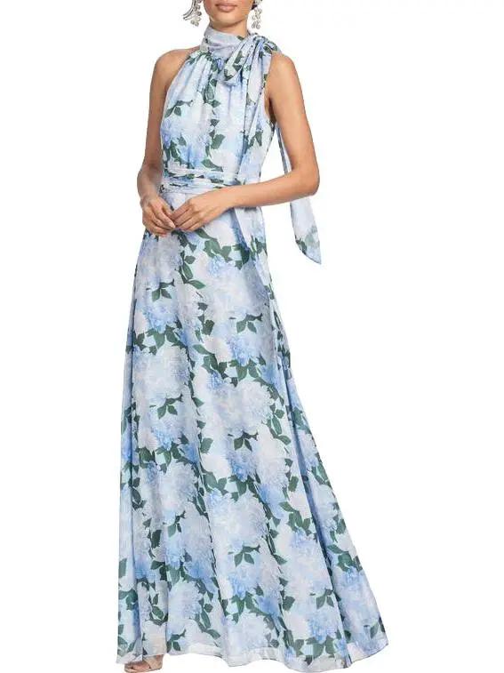 Sachin & Babi Kayla Floral Gown - Glacial Peonies