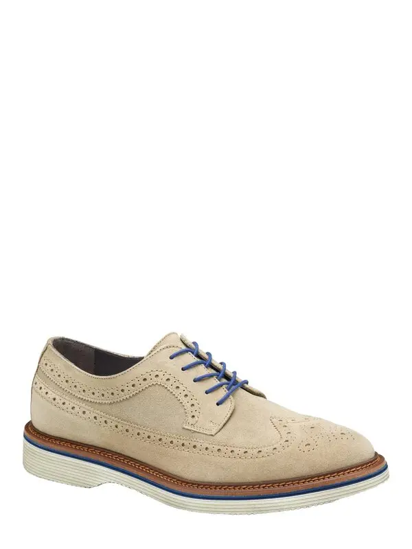 Johnston & Murphy Collection Jenson Wingtip Derby - Taupe Italian Suede