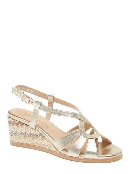 Regarde Le Ciel Madison Slingback Platform Wedge Sandal - Platino