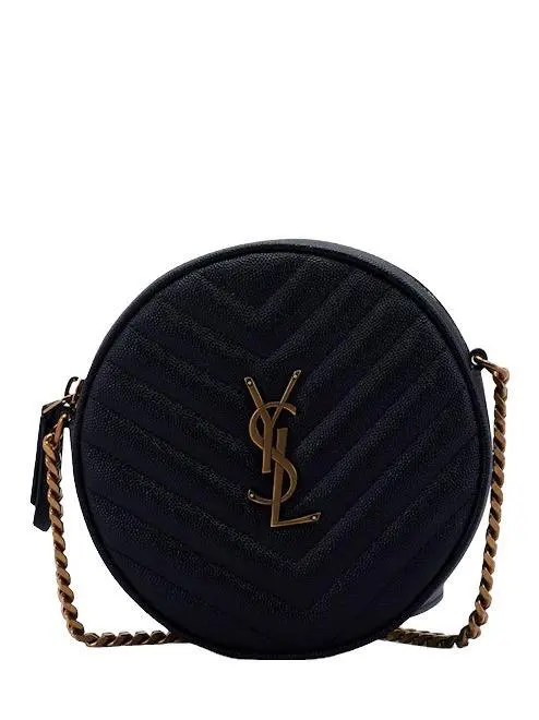 Saint Laurent Vinyle Round Camera Bag - Black
