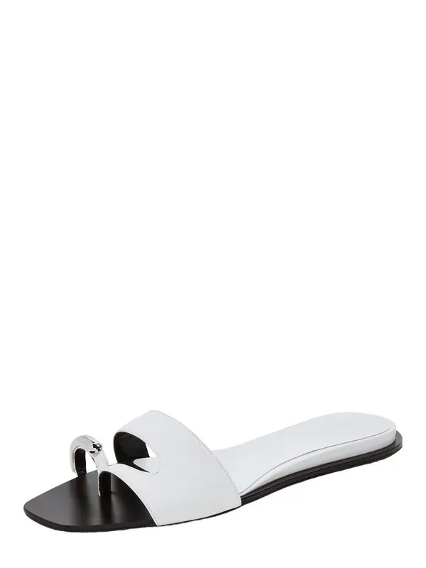 Tory Burch Pierced Leather Slides - Bianco/silver