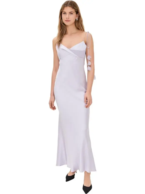 SELF-PORTRAIT Satin Maxi Dress - Lilac