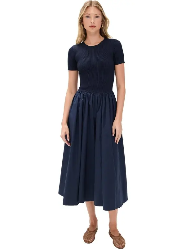 Staud Ysabel Midi Dress - Navy