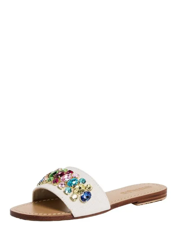 Mystique Embellished Slides - Twill/multi