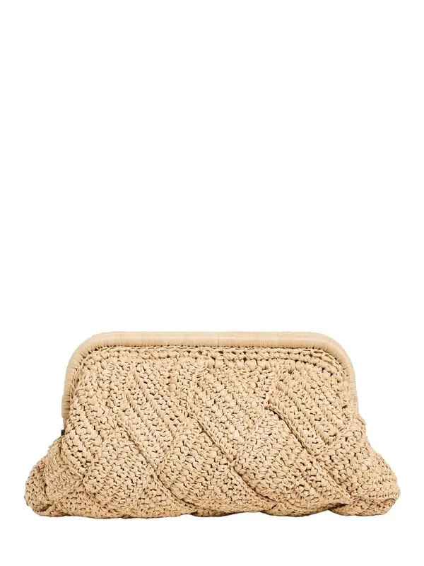 BTB LOS ANGELES Gigi Frame Clutch - Natural