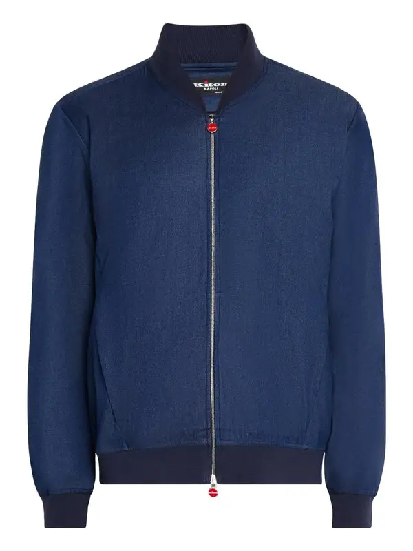 Kiton Chambray Blouson Jacket - Dk Blu