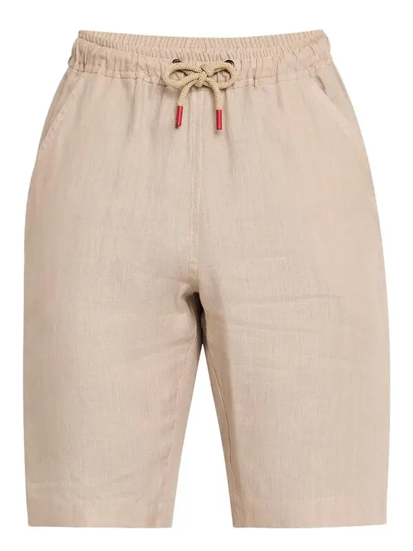 Kiton Linen Drawstring Shorts - Lt Brwn
