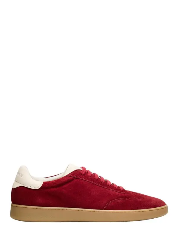 STUART WEITZMAN Banner Suede Low-top Sneakers - Maroon/white Bianco