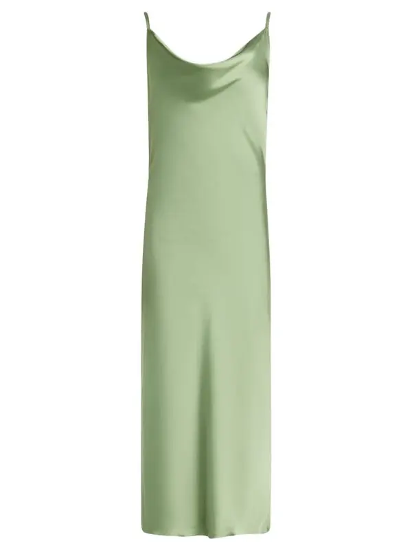 Norma Kamali Maria Satin Slip Dress - Vintage Green