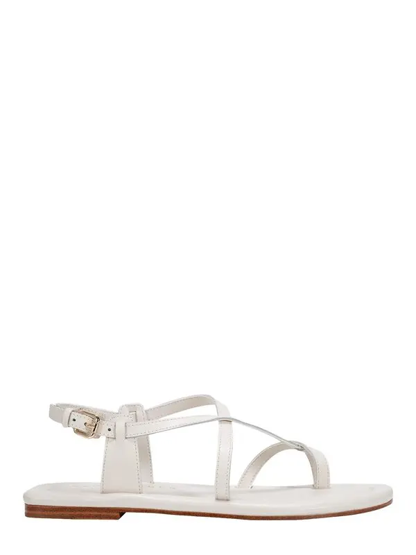 Marc Fisher Gerty Strappy Leather Sandals - Chic Cream