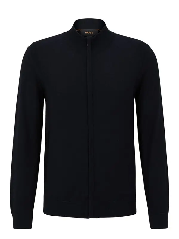 BOSS Wool-cashmere-silk Cardigan - Blue