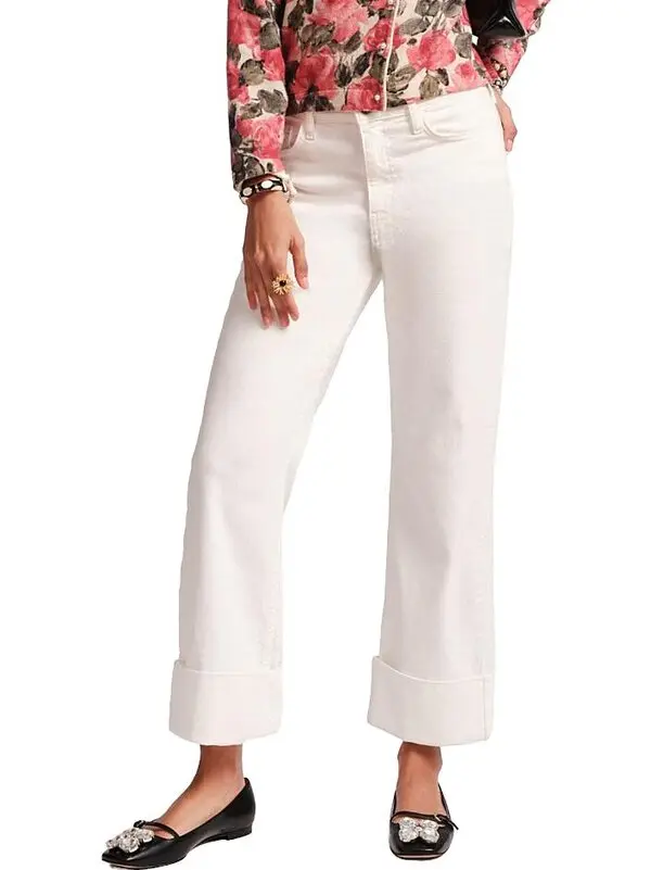 FRANCES VALENTINE Smarty Cuffed Jeans - White