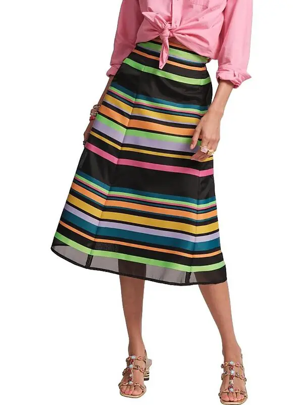 FRANCES VALENTINE Mercer Striped Midi Skirt - Multi