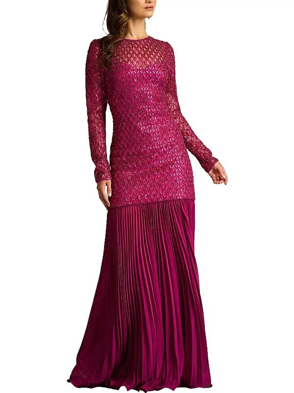 Tadashi Shoji Halim Sequin Embroidered Gown - Purple